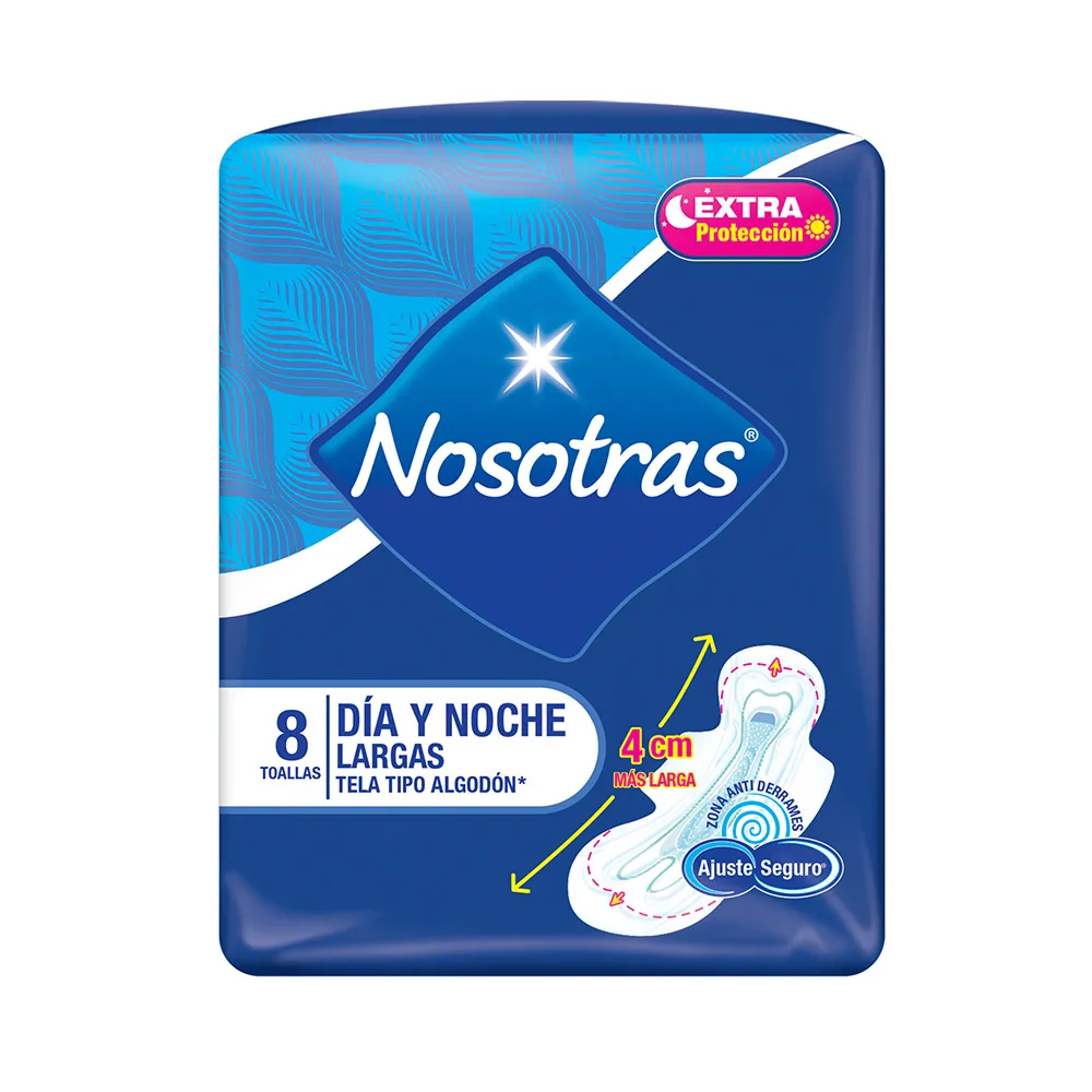 NOSOTRAS TOALLA DIA Y NOCHE TELA MAX X 8 U – Distribuidora Regio